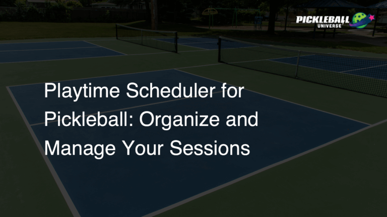 Playtime Scheduler for Pickleball: Organize and Manage Your Sessions ...